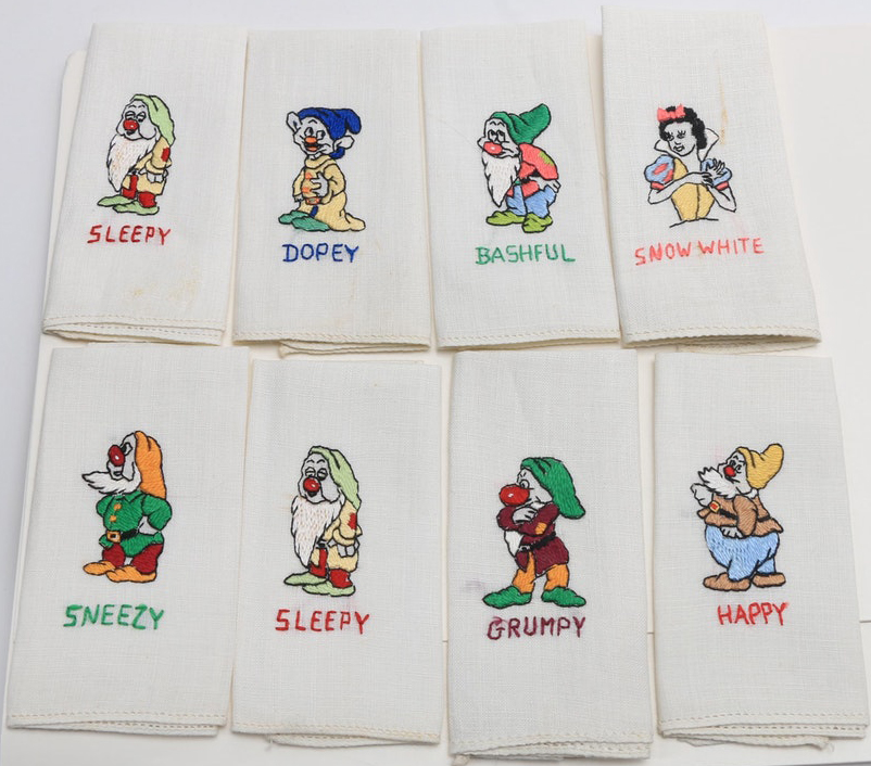 Filmic Light - Snow White Archive: 1938 Embroidered Hanky Boxed Sets by ...