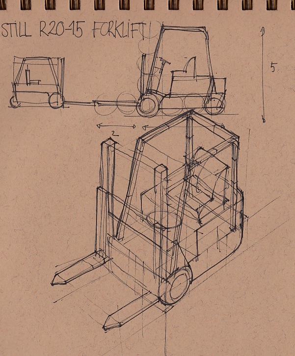 Louis learns to draw: Forklift