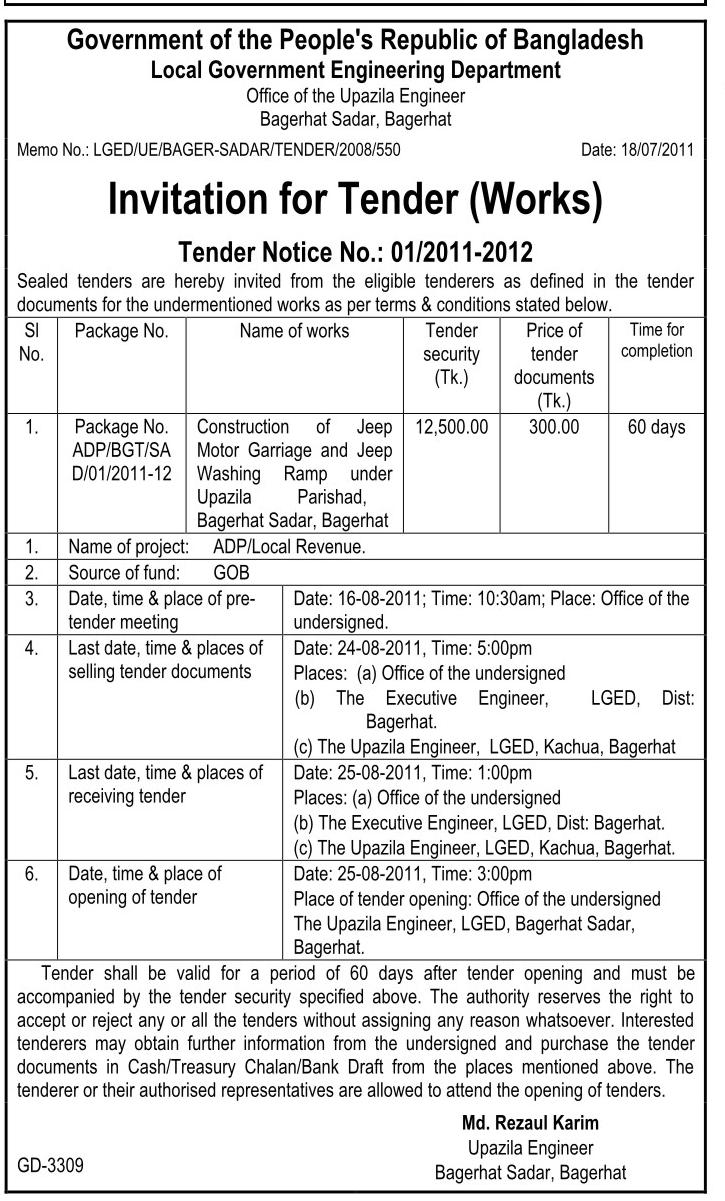 government tenders,tenders,construction tenders,bdtender, bangladesh tender
