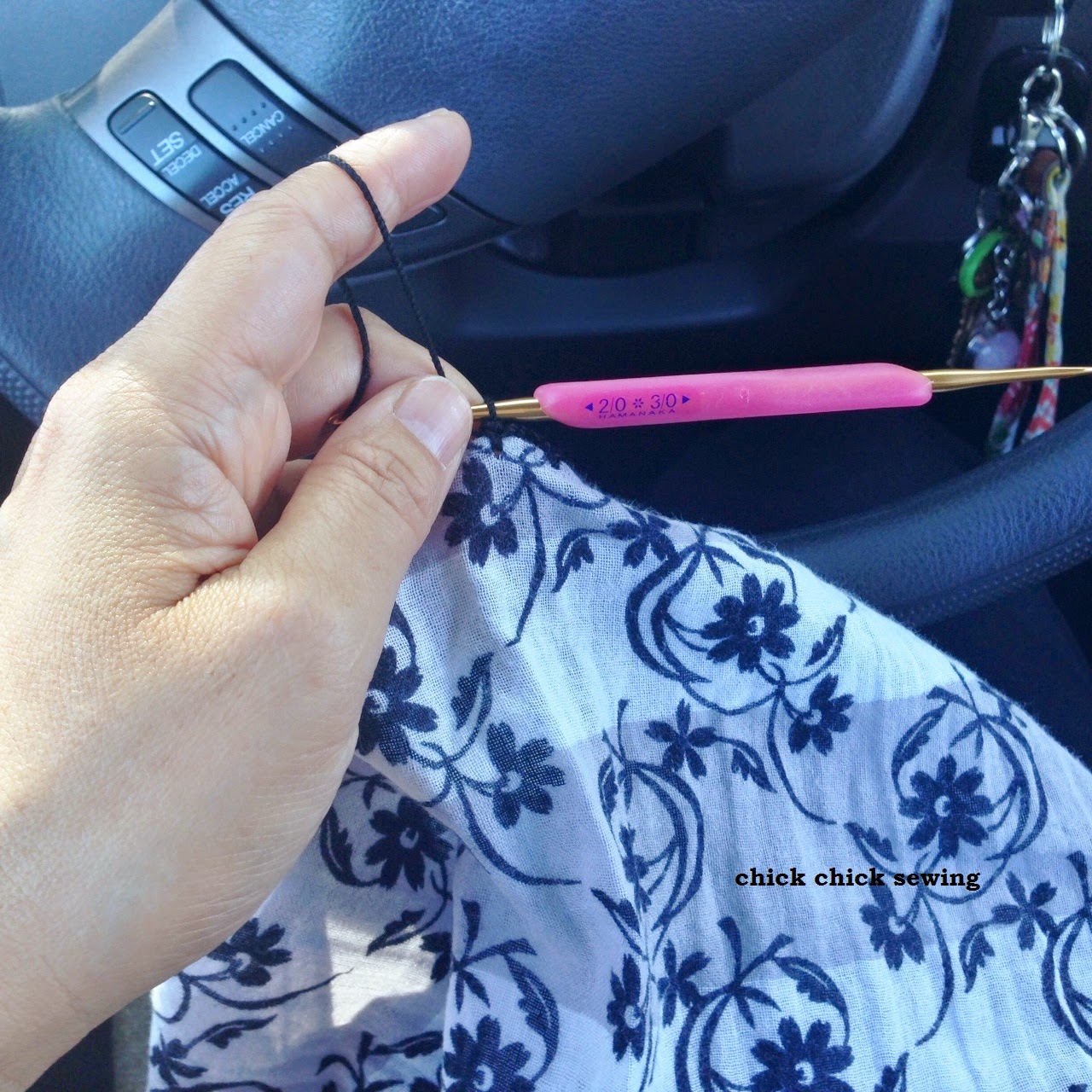 chick chick sewing: Adding crocheted edges to my Japanese *Tenugui ...