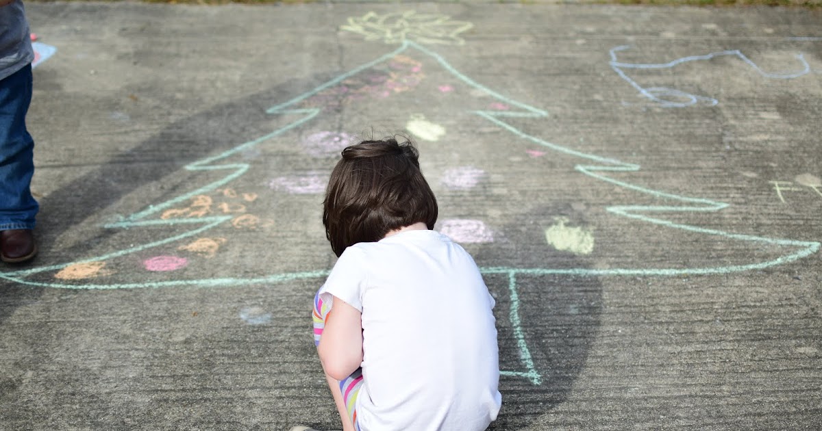 Chalk Christmas Tree Activity