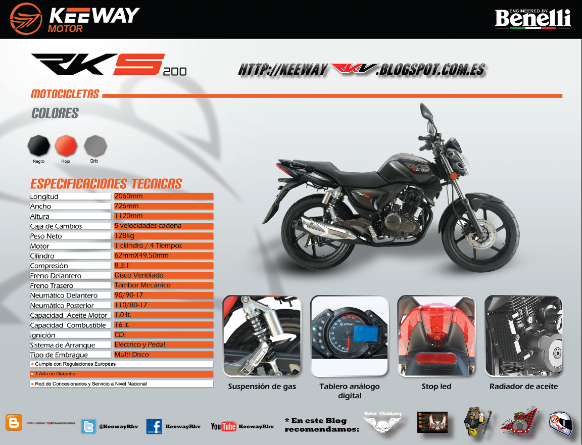 Ficha Técnica RKS 200 ~ Keeway RKV