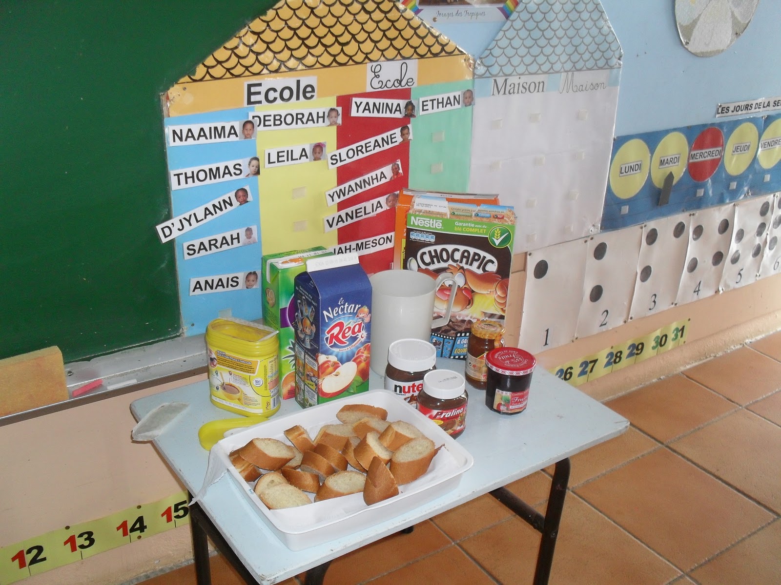 SECTION DES PETITS de la Maternelle B du SAINT-ESPRIT: LE PETIT DEJEUNER