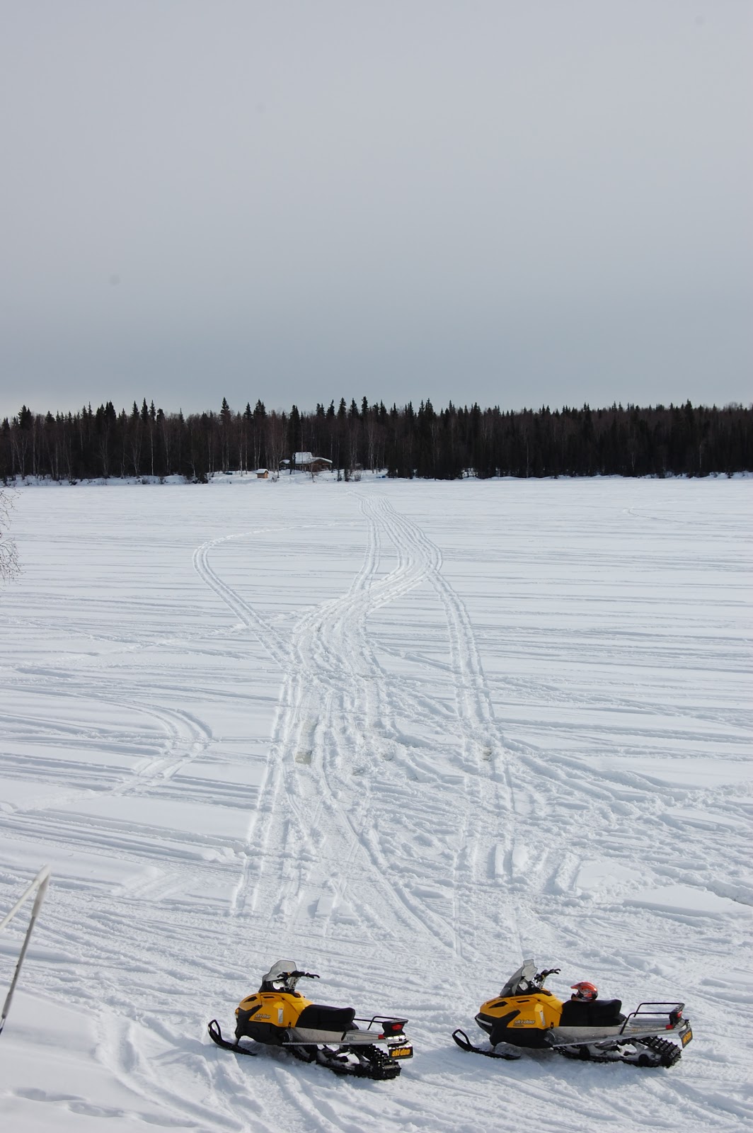 Fam Och in the Yukon: Snowmachining + Remote Cabin + Melting Lake ...