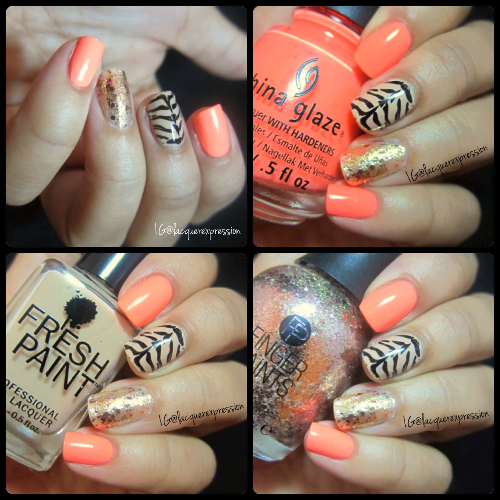 Nail Art - Neon Manicure Featuring Flip Flop Fantasy - LacquerExpression