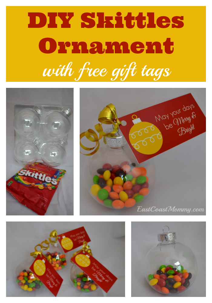 East Coast Mommy: DIY Skittles Ornament... with free printable tags
