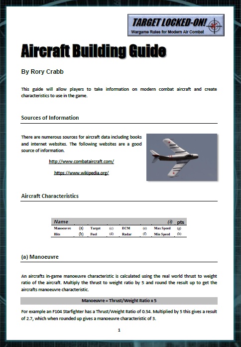 Jim's Wargames Workbench: Target Locked-On Aircraft Building Guide