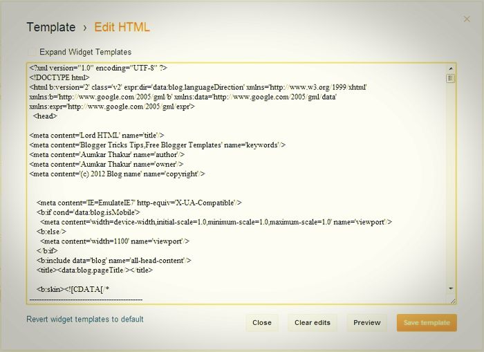 How To Find Code In Your Blogger Template ~ Latest Coding Blog