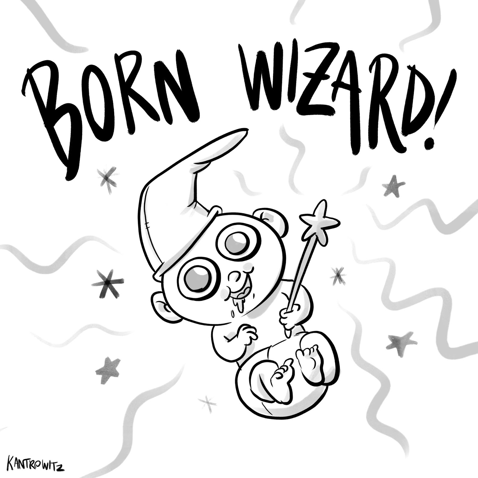David Kantrowitz - Art Blog: Random Word Drawings - born / wizard