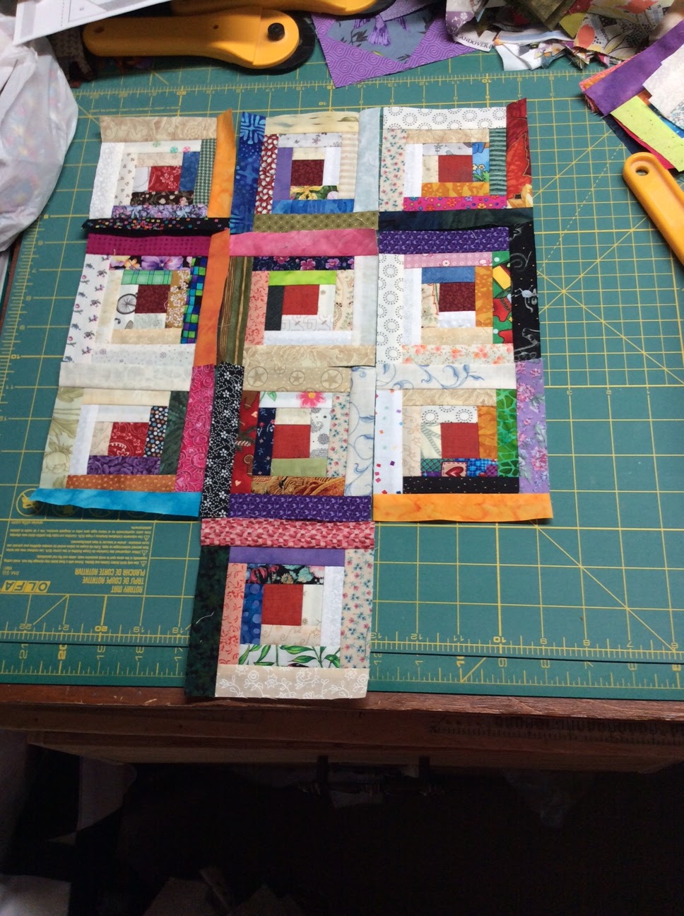 JulieKQuilts: Helen's log cabin blocks, and Dearest Boy block!!
