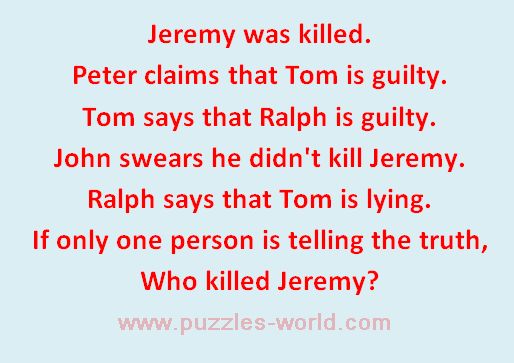 Who killed Jeremy ? | Puzzles World
