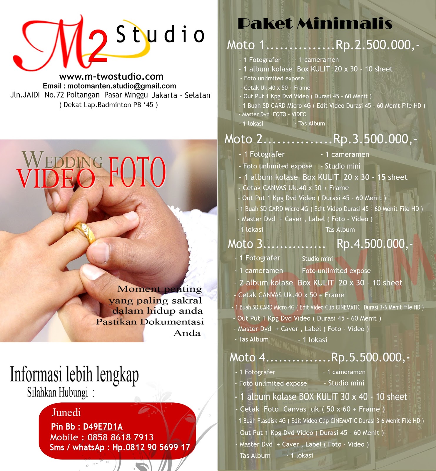 PAKET MINIMALIS Jasa FOTO VIDEO Murah PERNIKAHAN Rp.2,500.000 ...