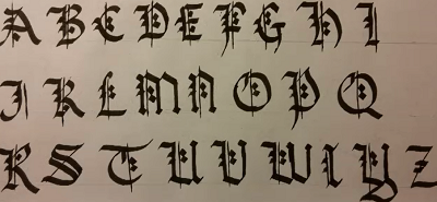 Calligraphy Capital Letters Gothic