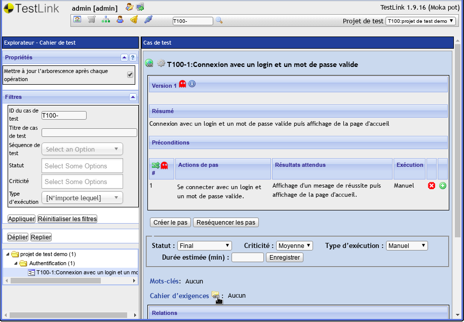 TestLink - Guide rapide d’utilisation | Ingenieur Test