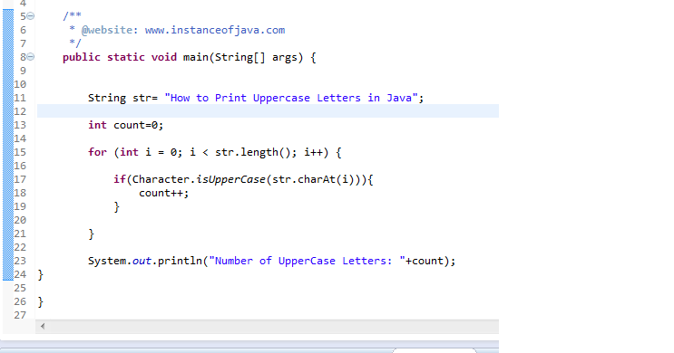 How To Find Uppercase Letters In A String In Java InstanceOfJava