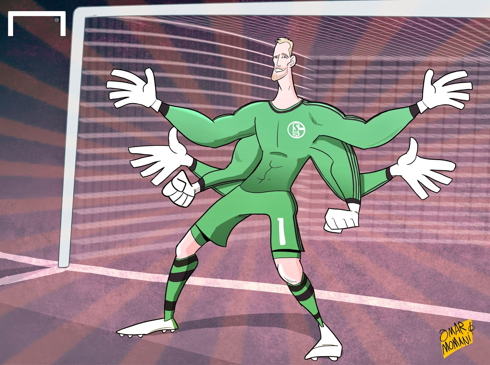 Omar Momani cartoons: Ralf Fährmann from Schalke