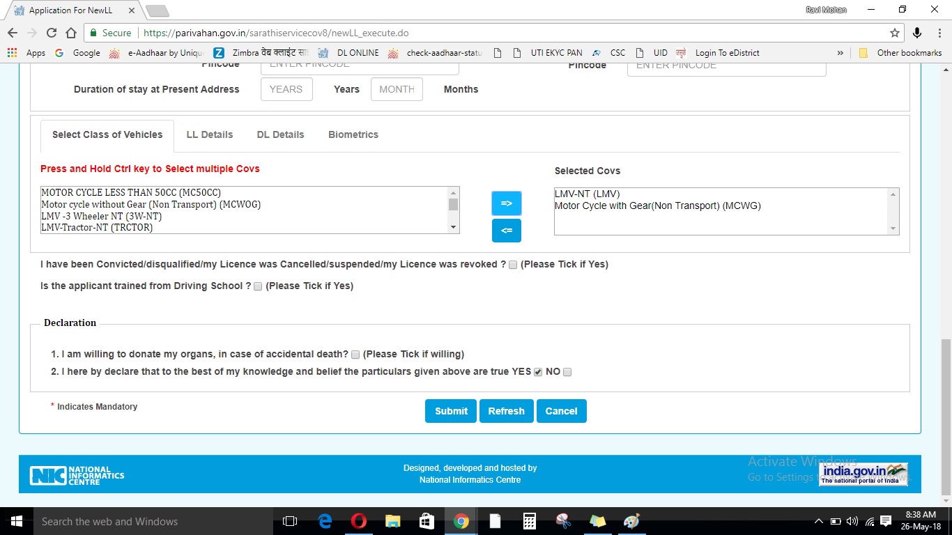 Apply for Driving Licence Online Full Details ~ VLE HELP