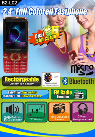 CD-R KING 2.4'' Full Colored Fastphone (B2-L02) for only Php1,080!