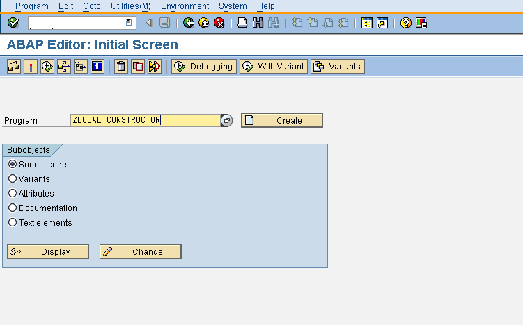 SAP TECH: Local Class : Creation of Constructor