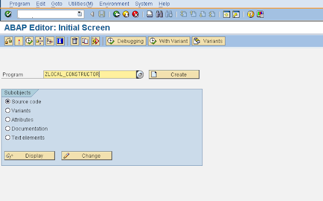 SAP TECH: Local Class : Creation of Constructor
