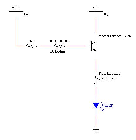Rangkaian Sensor Cahaya dengan LDR
