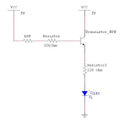 Rangkaian Sensor Cahaya dengan LDR