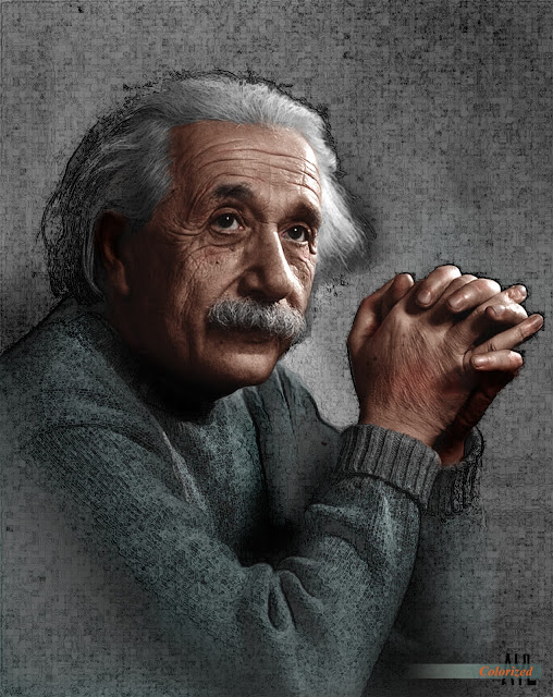 Colors for a Bygone Era: Albert Einstein (1879 - 1955) by Yousuf Karsh