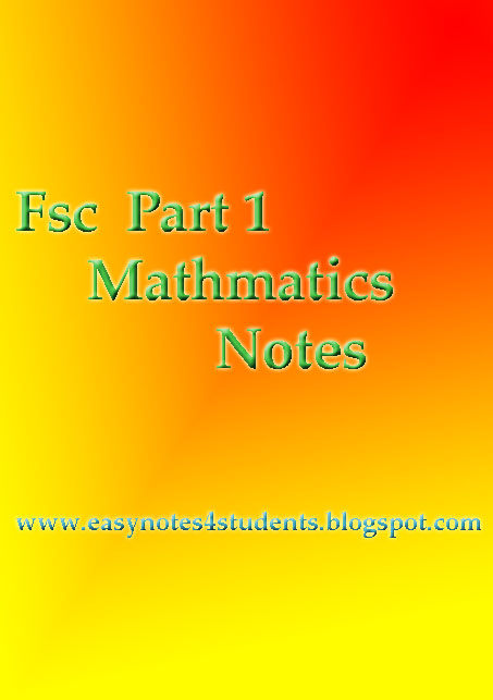 Easy Notes For All Class students guidence: FSc-PART I-MATHEMATICS-2ND ...