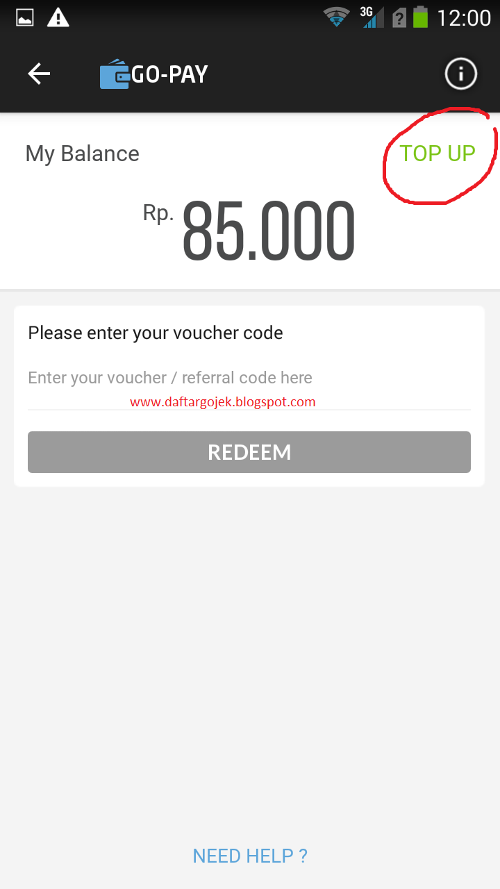 Cara Top Up Gojek - CARA DAFTAR GOJEK