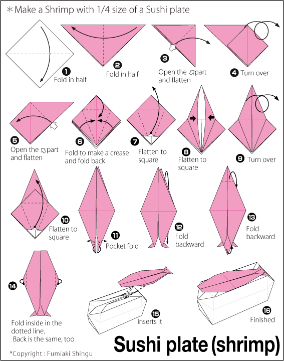 Sushi - Easy Origami instructions For Kids