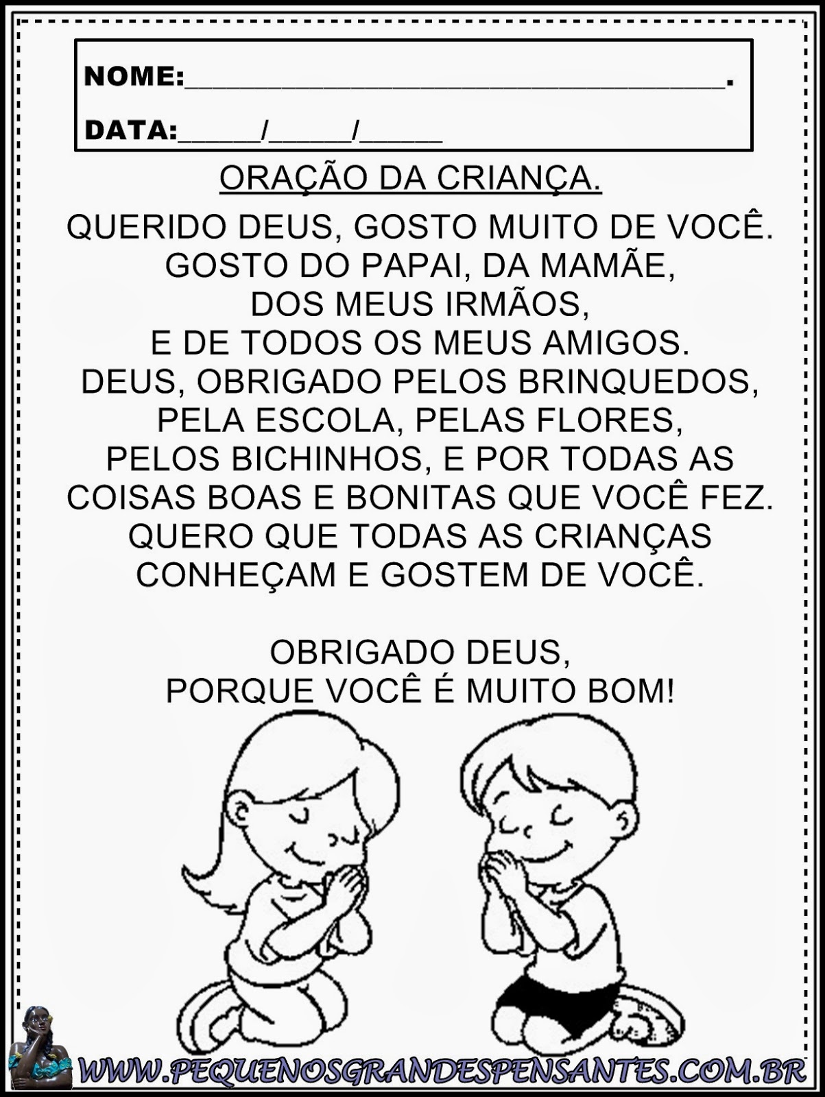 JORNAL PONTO COM: Atividades para o Dia Da Oração - Educação Infantil ... JORNAL PONTO COM: Atividades para o Dia Da Oração - Educação Infantil ...