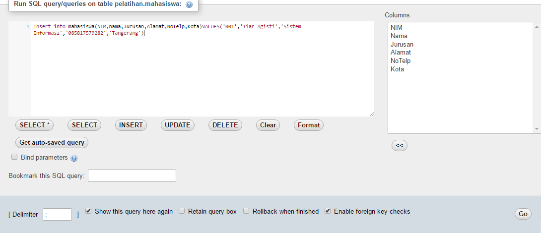 Chapter 3 - CRUD mysql