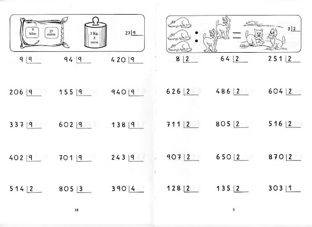 Fichas de Primaria: Divisiones