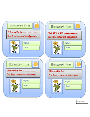 3-6 Free Resources: Homework Passes