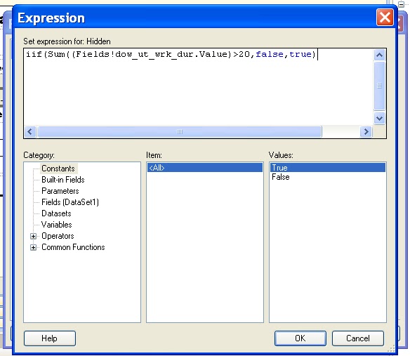 Ssrs Hide Visible The Particular Row Or Column Based On Their Condition