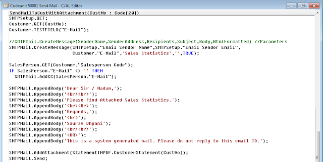 Send Mail with Attachment From Navision.