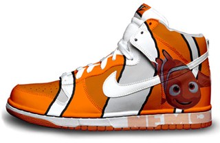 Nike Dunks Custom Design Sneakers : Dory and Nemo Nike Dunk SB High Top ...