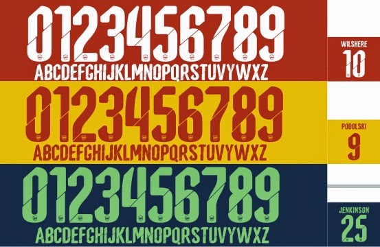 Font Number Football: Font Arsenal UCL 2014/2015