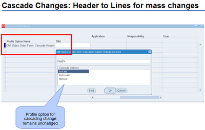 Oracle R12.1 New Feature - Cascade Header Changes to line | Oracle Apps