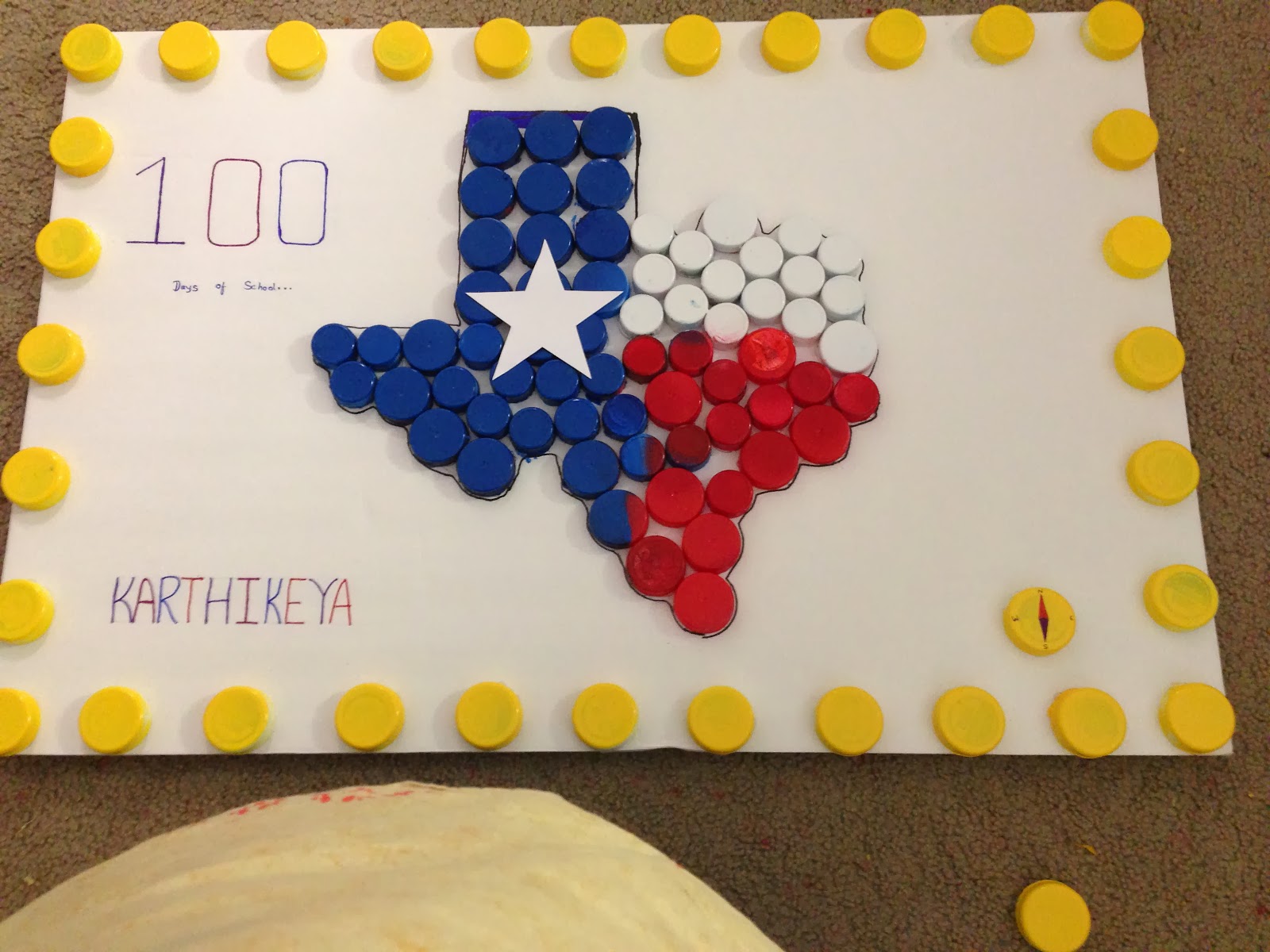 Me N My World: 100 days of school project idea - Texas map with plastic ...