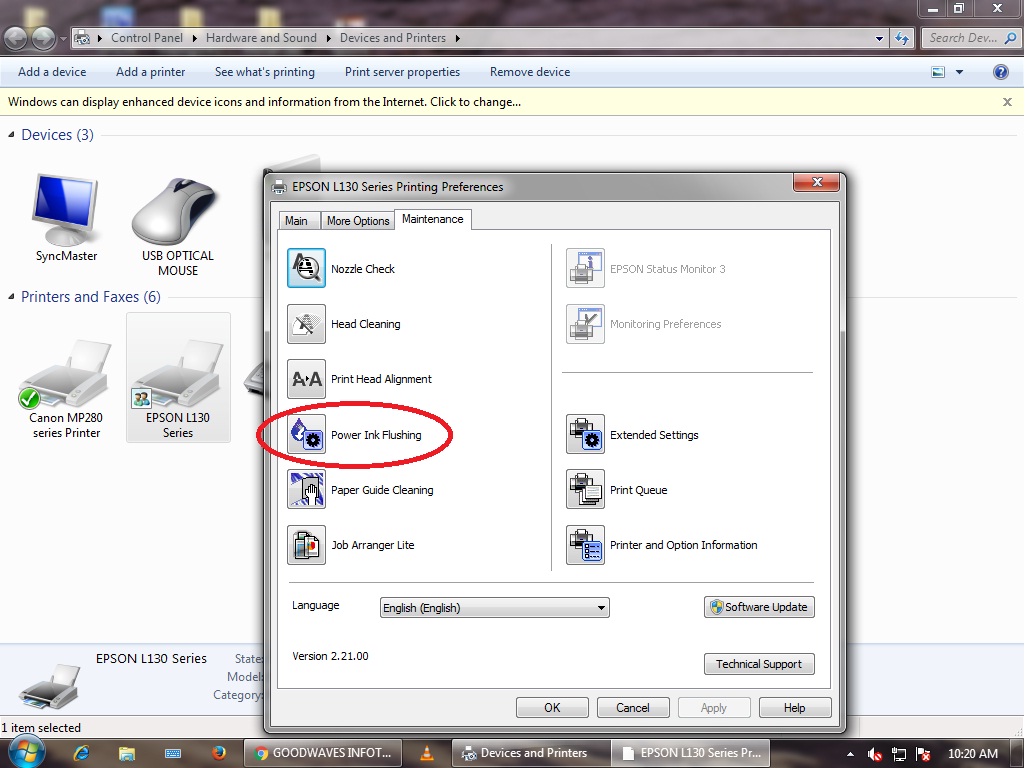 GOODWAVES INFOTECH: Epson L130 Black Ink Not Printing Solution
