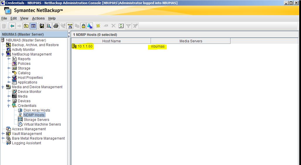 Remote Infrastructure Management: NetBackup NDMP Backup Configuration