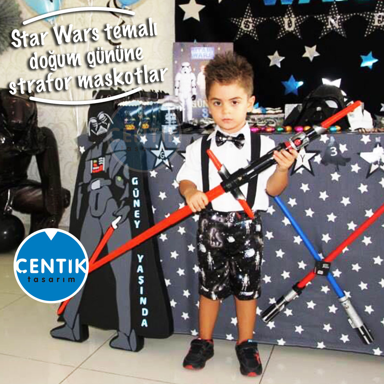 Çentik Tasarım - Strafor parti dekorları: Star Wars temalı doğum günü ...