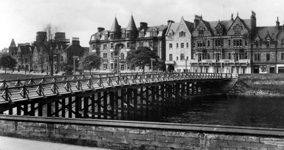 Tour Scotland: Old Photograph Pedestrian Bridge River Ness Inverness ...