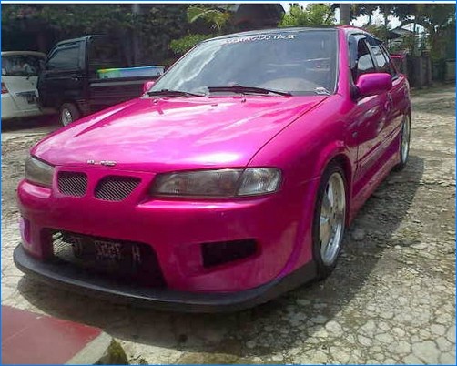 Modifikasi mobil timor ceper elegan balap warna silver dan biru 2019