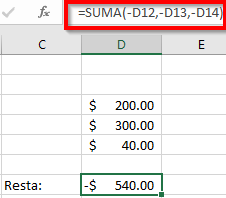 Función resta en excel ~ Parzibyte
