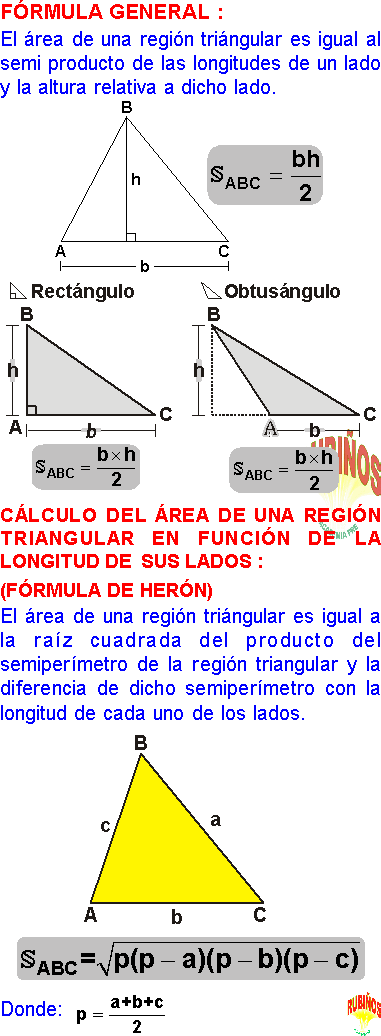 ÁREAS DE REGIONES TRIANGULARES PROPIEDADES EJEMPLOS Y EJERCICIOS RESUELTOS
