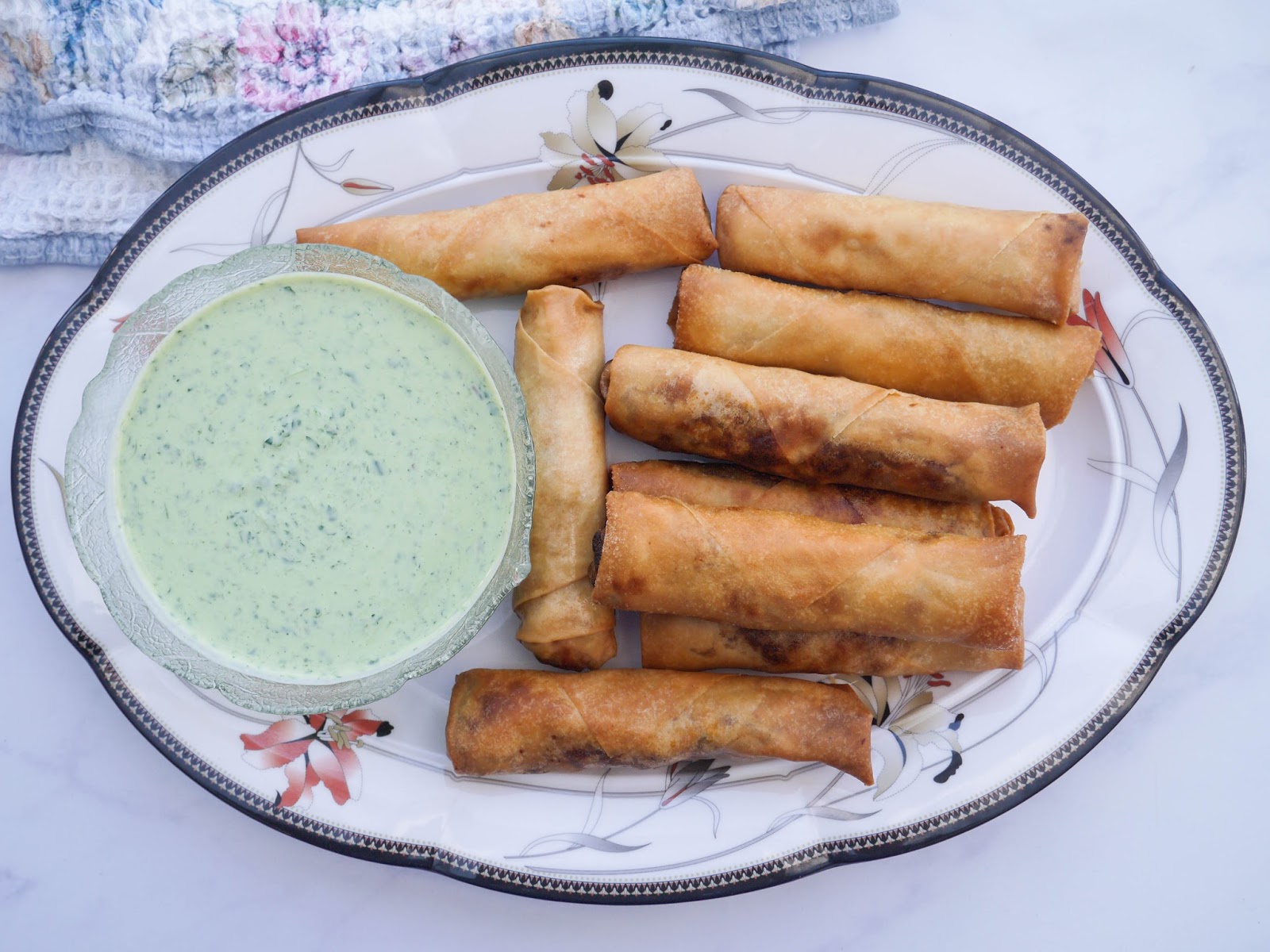 This Muslim Girl Bakes: Tandoori Chicken and Vegetable Spring Rolls.