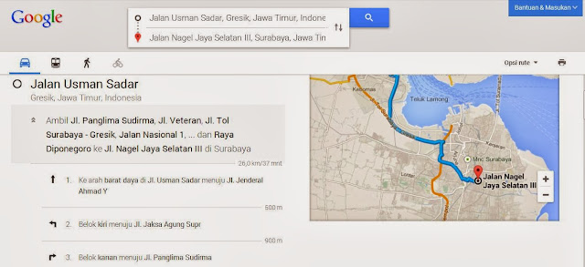 Cara Mengetahui Rute Jalan/Lokasi Dengan Google Maps - Indexsurat