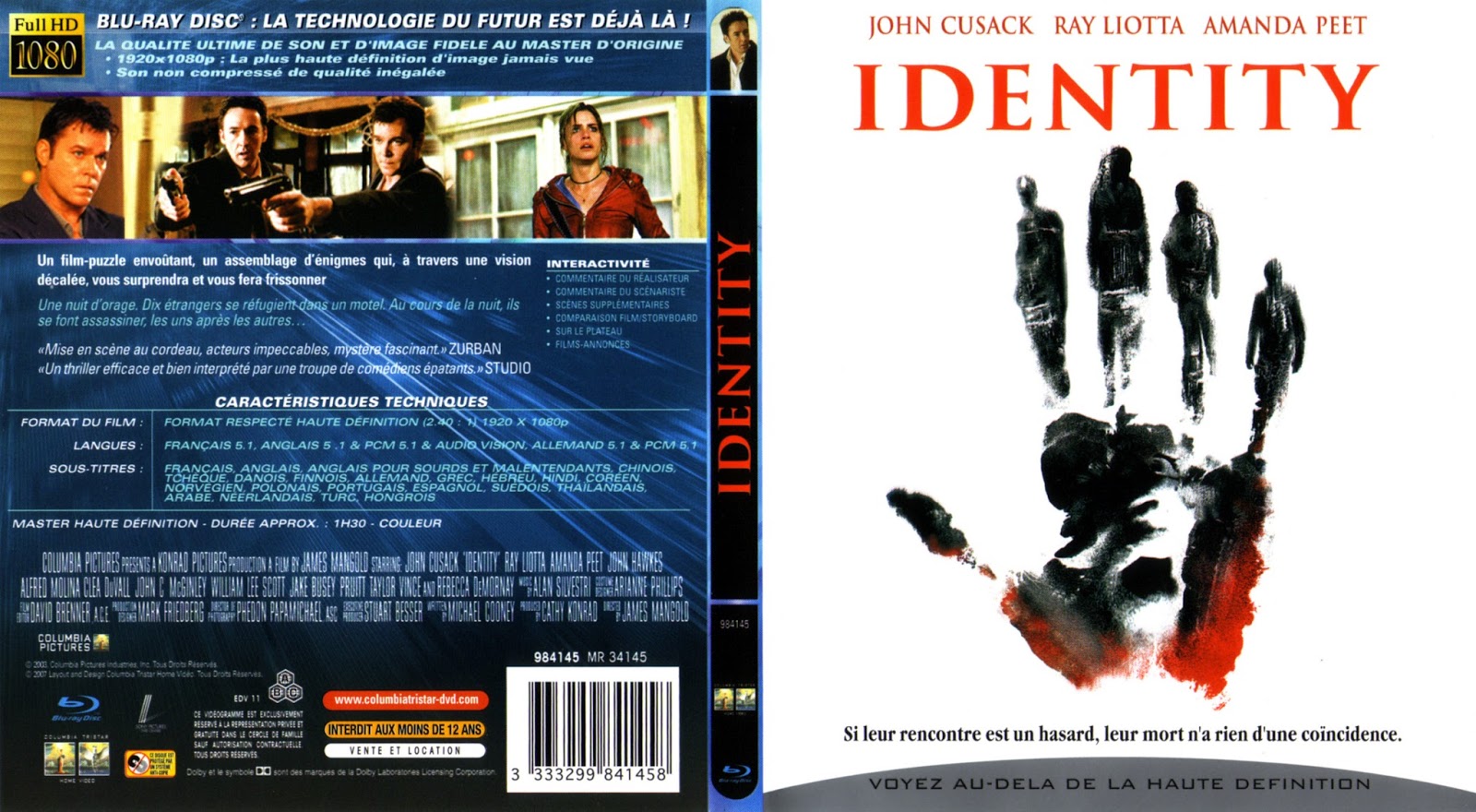 BLU-RAY JAQUETTES BLU-RAY: Identity
